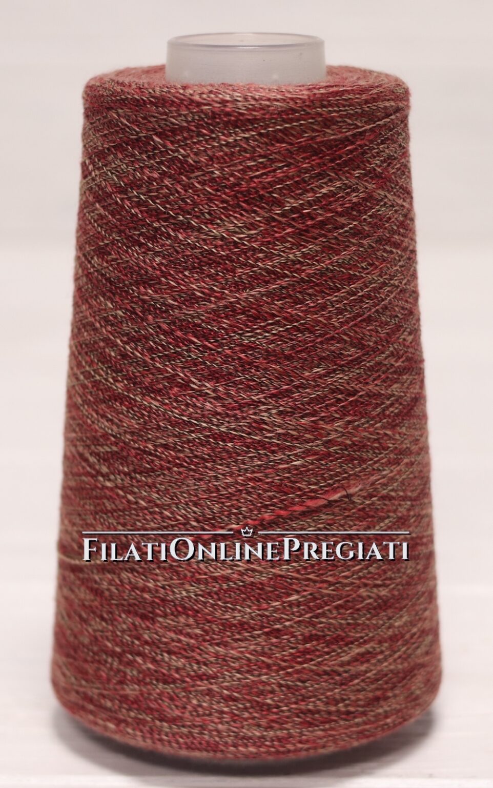 WSSE101rc Filato cashmere e seta colore rosso, cammello e nero melange ...