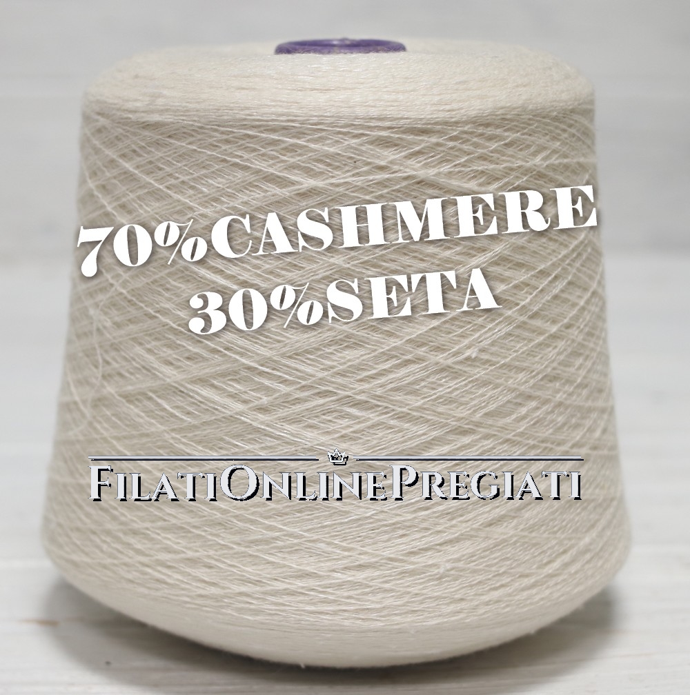 WSSE98 Filato in cashmere e seta colore bianco naturale 17,50€/hg ...
